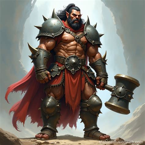 Buff Female Orc In Heavy Armor Stable Diffusion Online