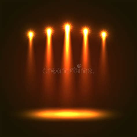 Vector Background With Five Bright Spotlights Stock Vector