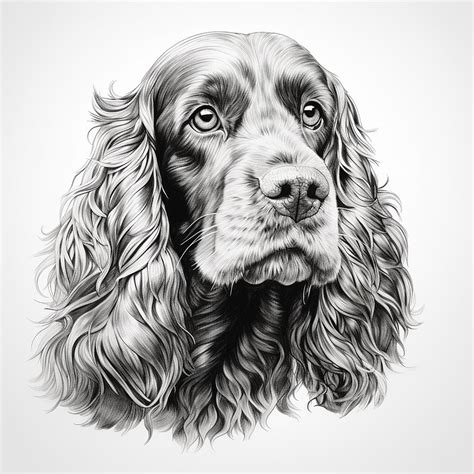 Cocker Spaniel Fine Line Portrait Diy Sticker Stencil Logo Digital Download Etsy