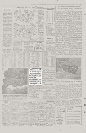 25° Temperature Snaps 1950 Record For Cold The New York Times