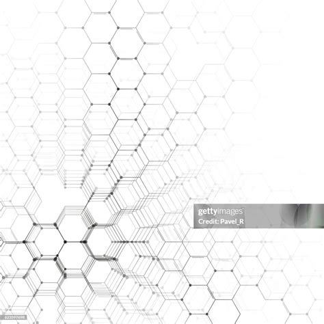 Chemistry 3d Pattern Hexagonal Molecule Structure On Black Scientific