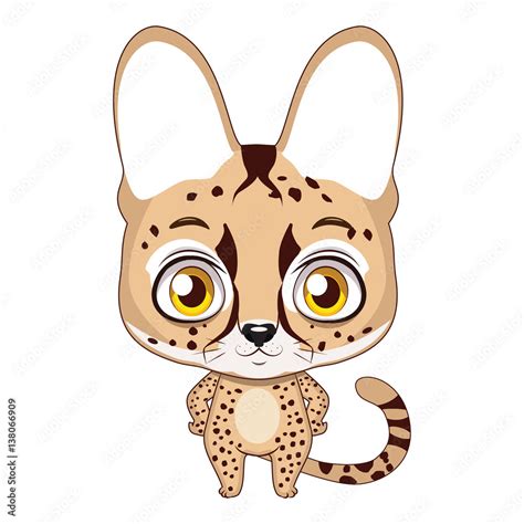 Cute Stylized Cartoon Serval Illustration For Fun Educational Purposes Illustrations Etc