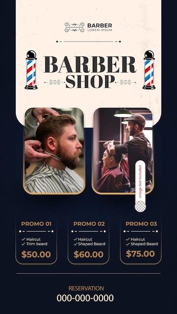 Barber Shop Instagram Story Template Premium Vector