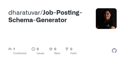 Github Dharatuvarjob Posting Schema Generator