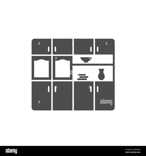 Wall Unit Silhouette Vector Icon Isolated On White Stock Vector Image And Art Alamy