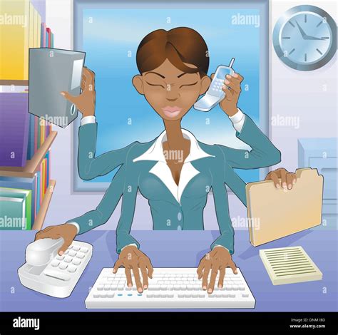 Free Clipart Busy Office Woman