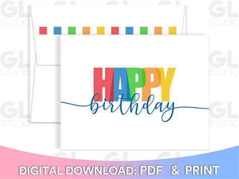 Happy Birthday Printable Card Envelope Template Birthday Card