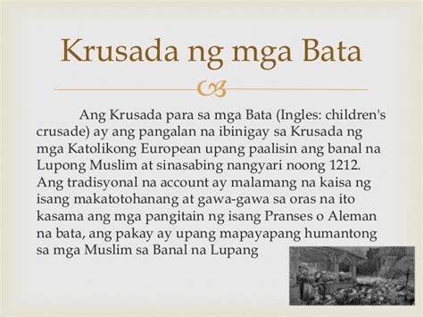 At Bakit Ipinatatag Niya Ang Krusada Ng Mga Bata