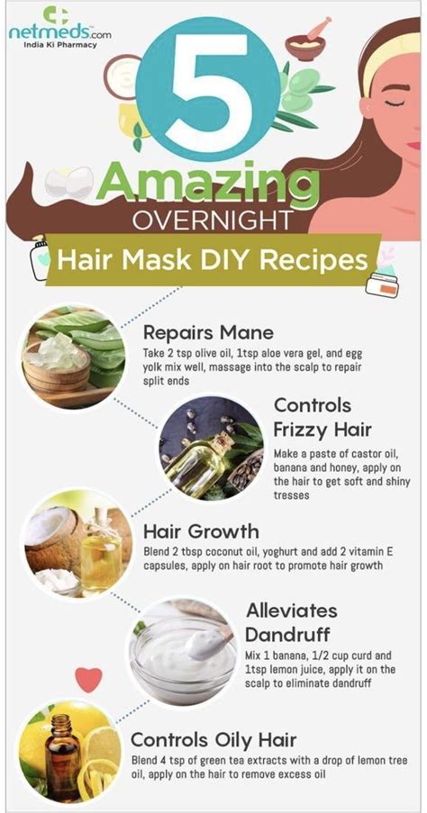 5 Amazing Overnight Hair Mask Diy Recipes Overnight Hair Mask Homemade Hair Products Diy