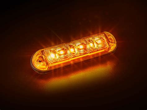 6x Led Low Profile Amber Strobe Warning Light Flat Or Curved Bar Mounting Bowers Parts Online