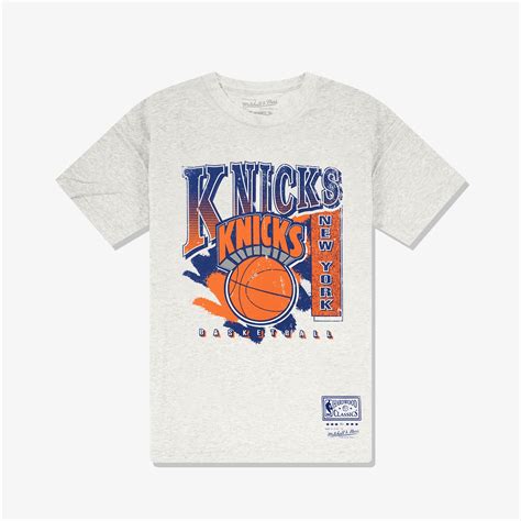 New York Knicks Brush Off Tee White Marl Throwback