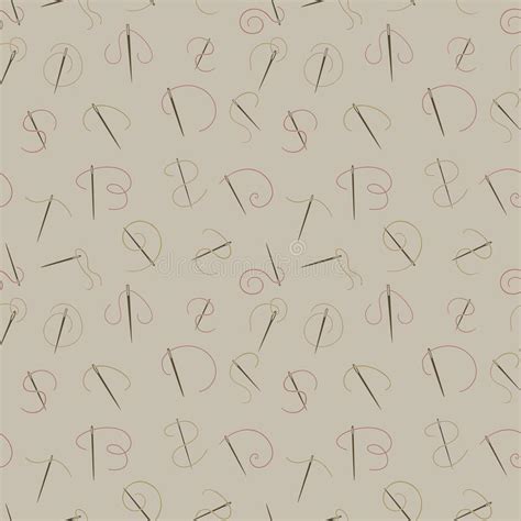 Needle Vector Pattern Sewing And Fashion Industry Seamless Background