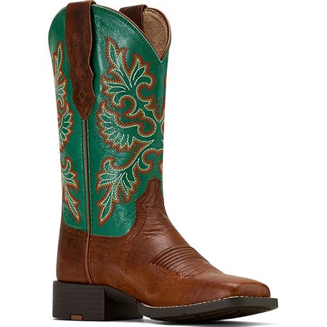 Ariat Womens Round Up Stretchfit Western Boots Arizona Brown