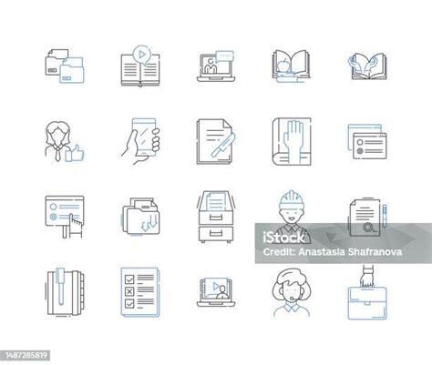데이터 분석 라인 아이콘 컬렉션입니다 분석 통찰력 보고 통계 시각화 모델링 마이닝 벡터 및 선형 그림 해석 예측 패턴 개요
