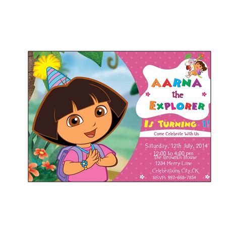 Dora The Explorer Theme Invitations Dora The Explorer Invites
