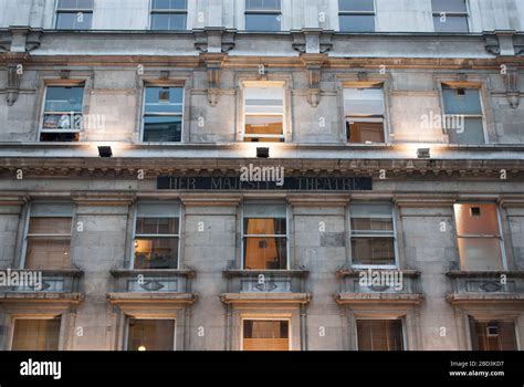 Illuminated Classical Facade Elevation Windows Architecture Of Building In Piccadilly London W1