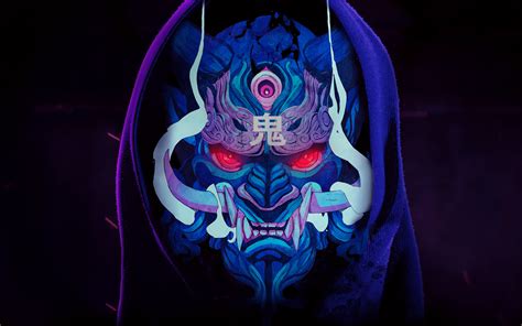 Samurai Oni Mask Wallpaper Hd 4k