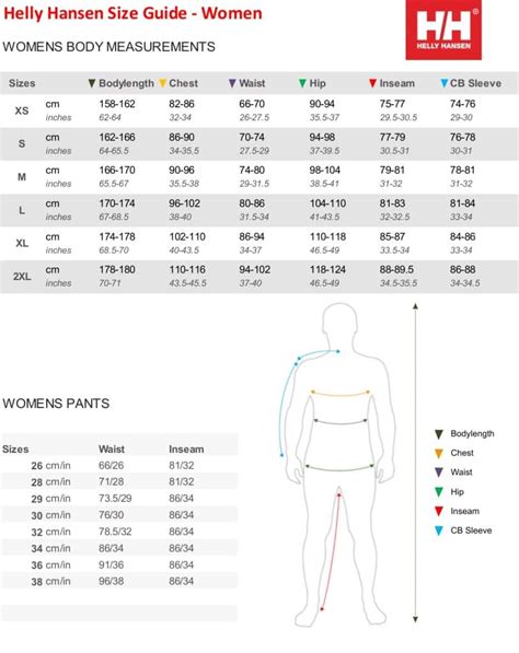 Size Guide Helly Hansen Sailors Supplies