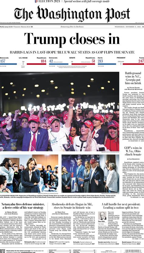 The Washington Post Todays Cover Paper Front Pages