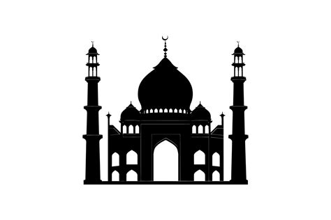 Black Silhouette Of Taj Mahal Icon 45834606 Vector Art At Vecteezy