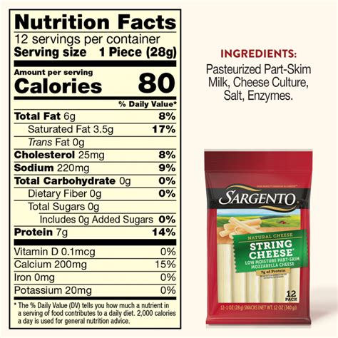 Sargento® Natural Mozzarella String Cheese Sticks 12 Count Sargento