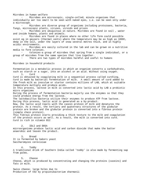 Microbes 1 Pdf Fermentation Microorganism