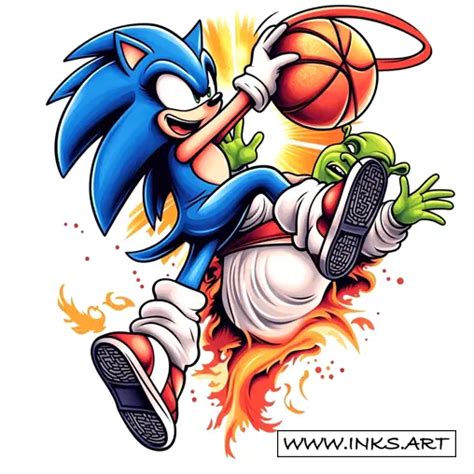 Tattoo Design Sonic Dunking With Shrek And Jesus Style New School