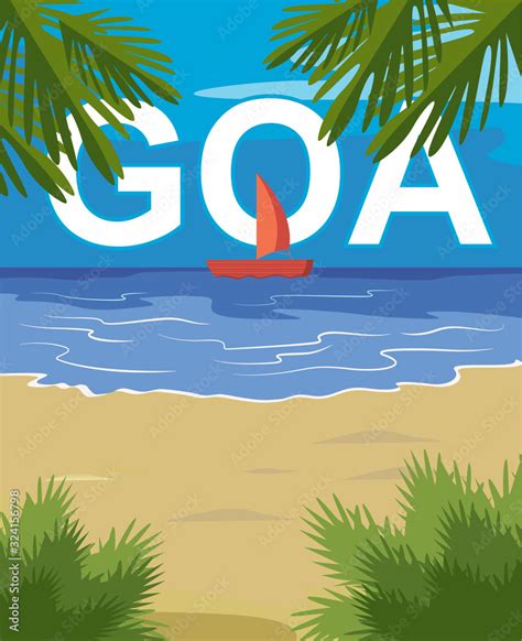 Goa Sea Shore Beach Vector Design Stock Vector Adobe Stock