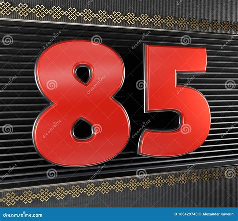 Red Number 85 With Endless Knot Stock Illustration Illustration Of