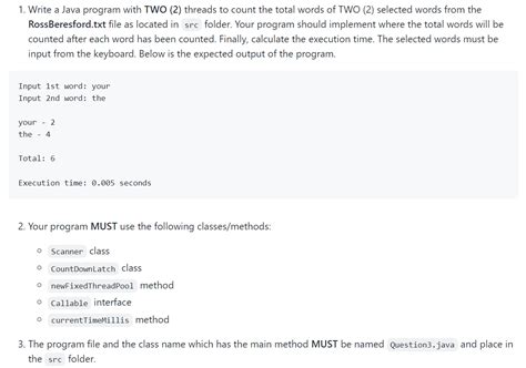 Solved PROGRAMMING Write A Java Program With TWO Threads Chegg