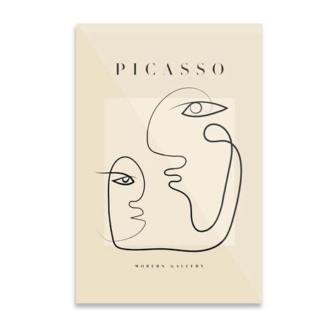 Picasso Side Profiles Metal Poster