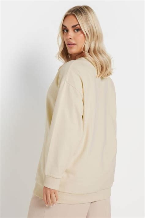 Yours Plus Size Cream Crew Neck Sweatshirt Yours Clothing
