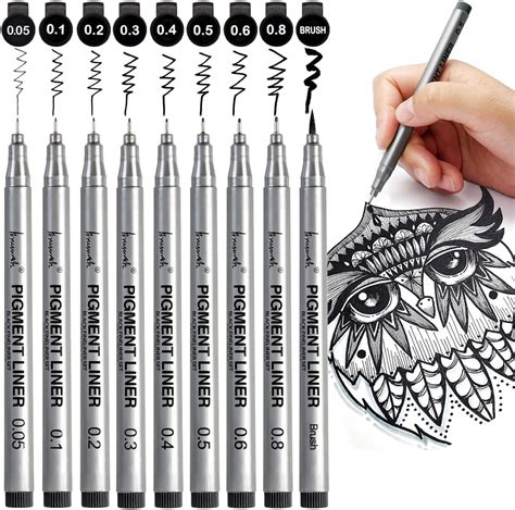 Brusarth Precision Black Micro Pen Fineliner Ink Pens