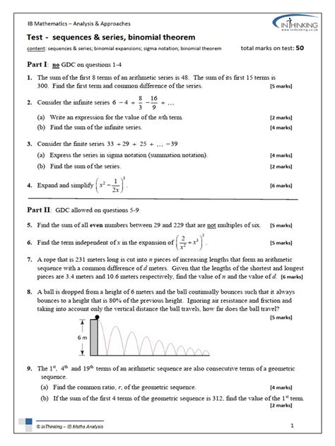 Test Seq Series Binomial Thm Pdf