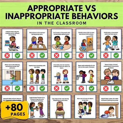 Classroom Appropriate Vs Inappropriate Behavior Card Expected Vs