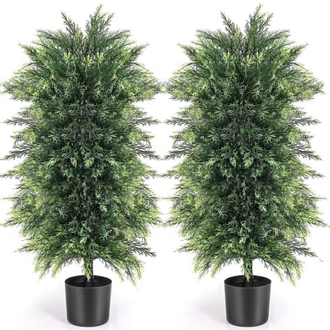 Buy Artificial Cedar Topiary Trees Potted Indoor Outdoor S 35ft