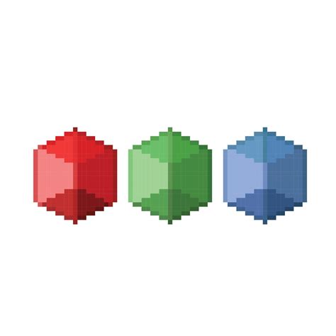Cube Collection Set With Different Color In Pixel Art Style 22609752
