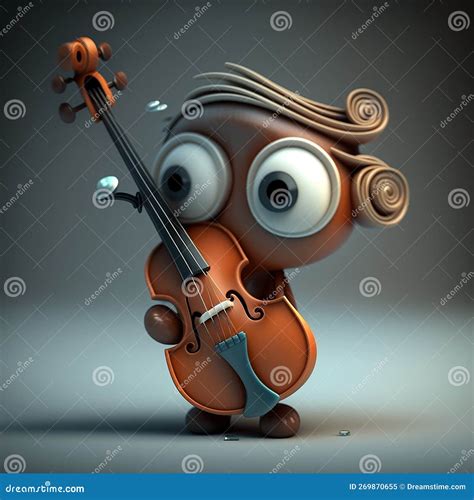 Cute Violin Character Stock Illustration Illustration Of Melody 269870655
