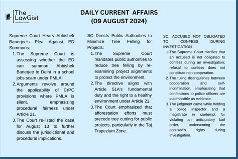 Daily Cuurent Affairs 9 August 2024 The Lawgist