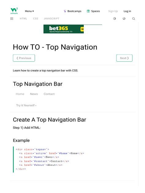 001 how to create a top navigation bar pdf j query bootstrap