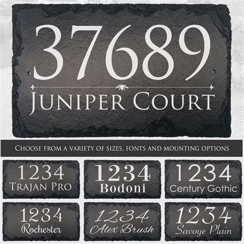 Beautifully Handcrafted And Customizable Slate Home Address Plaque