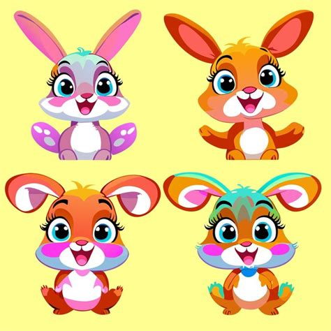 Premium Vector Digital Art Easter Bunny Collection