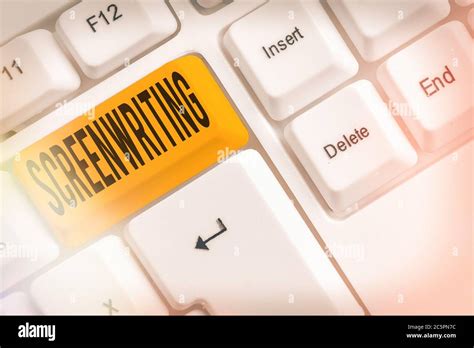 Writing Note Showing Screenwriting Business Concept For The Art And Craft Of Writing Scripts