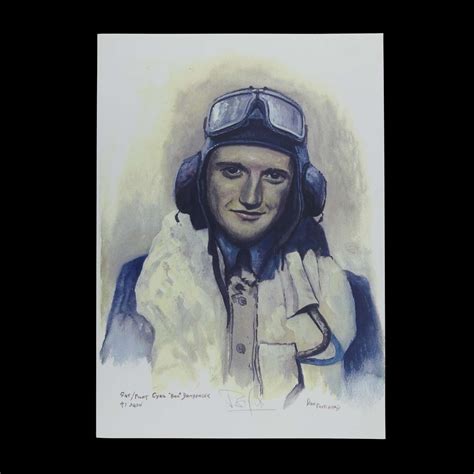 Portraits Of The Few Sgt Pilot Cyril Bam Bamberger Signed Print