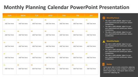 Free Calendar Template Ppt For Easy Customization And Planning