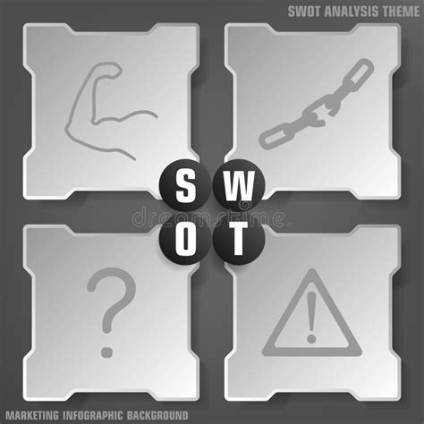 Black Swot Analysis Business Diagram Icon Or Logo Stock Illustration