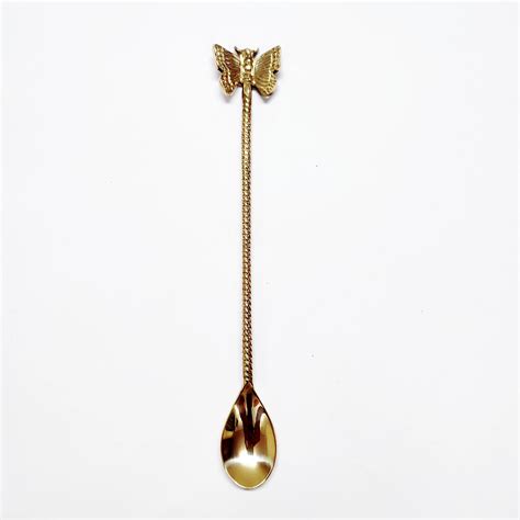 Butterfly Design Brass Flatware Cocktail Spoon For Home And Bar Best