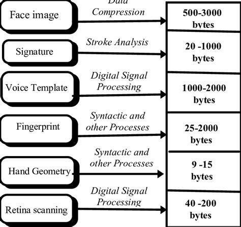 Space Requirements For Various Biometric Data Storage Download