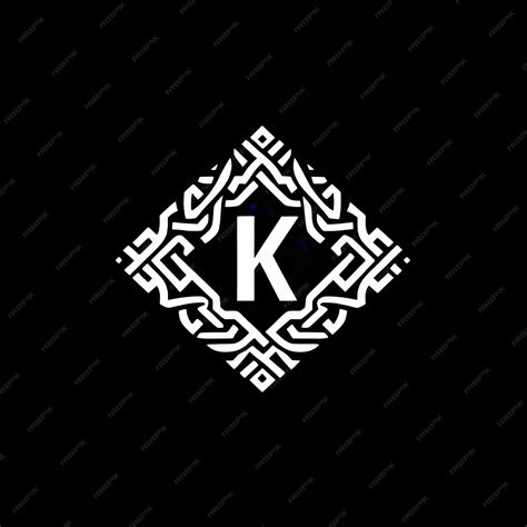 Initial K Letter Monogram With Geometric Shape Style Template Vector