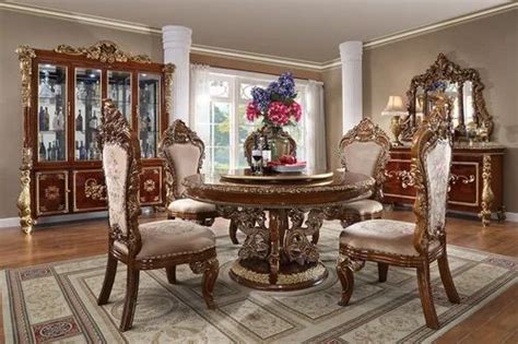 Wooden Carved Round Dining Table 6 Seater At ₹ 275000 Piece In Saharanpur Id 2853629959173